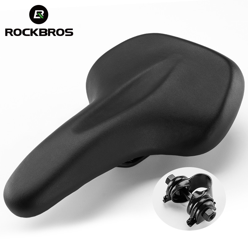ROCKBROS Saddle Pu Shockproof Bicycle Widened Tail Removable Clip Women Men's Mtb Seat Curved ...
