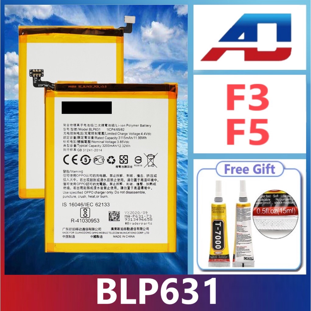 BLP631 - Battery for Original opp F5 F3 F5 Youth A77 F3S A75S A73 (Best ...