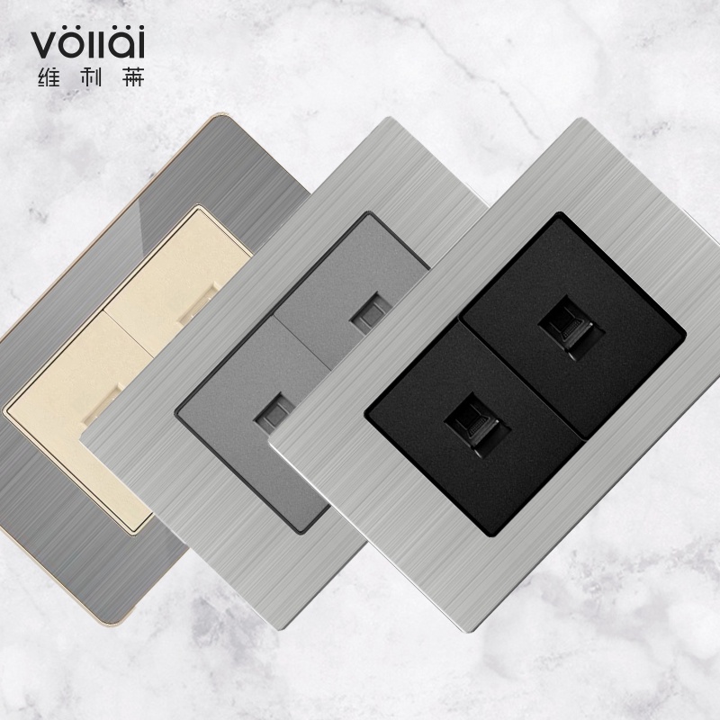 Double Wall Computer Outlet for Home 118 Type CAT5 Computer Wall Socket ...