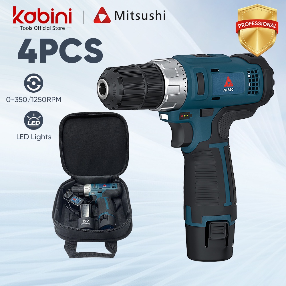 Mitec by Mitsushi MTC012T 4PCS Professional Electric Cordless Drill ...