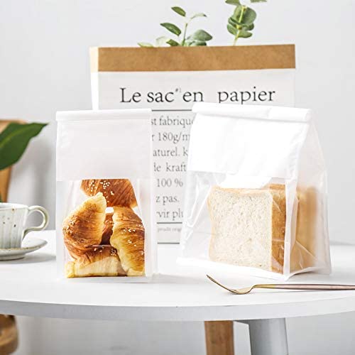 Bakery Bags with Window Kraft Paper Tin Tie Tab Lock Bags White Window ...