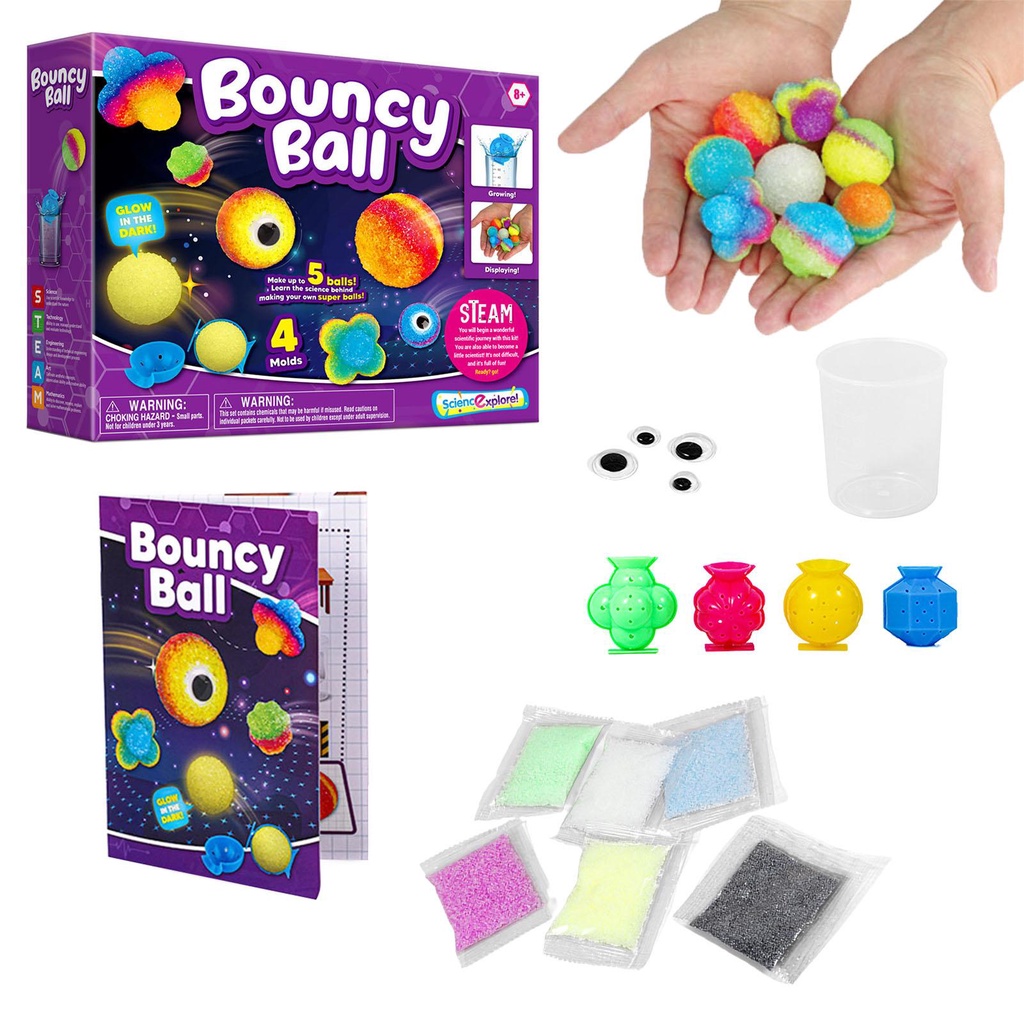 DIY Bouncy Balls Make Your Own Bouncy Ball Kit Crystal Power Kids Crafts Kits Multi-color ...