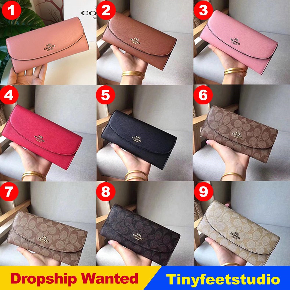 F52628 52601 Pop Slim Envelope Wallet Women Long Purse Pouch Dompet ...