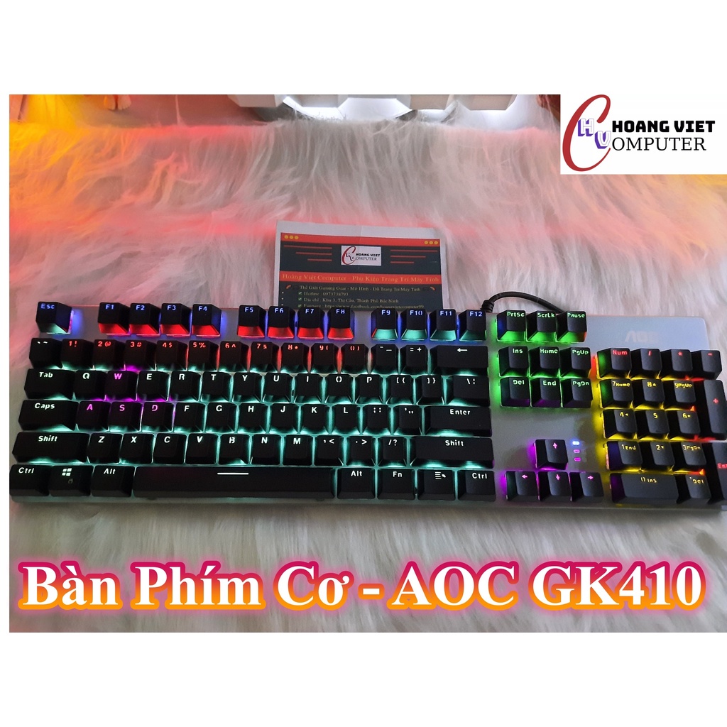 AOC GK410 mechanical keyboard, very beautiful Rainbow led mechanical ...