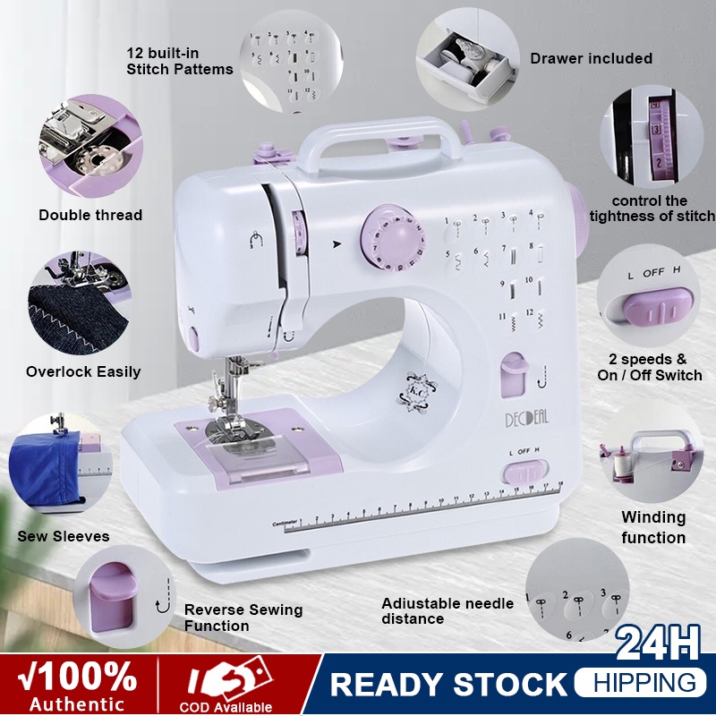 12 needle multifunctional sewing machine mini household electric ...