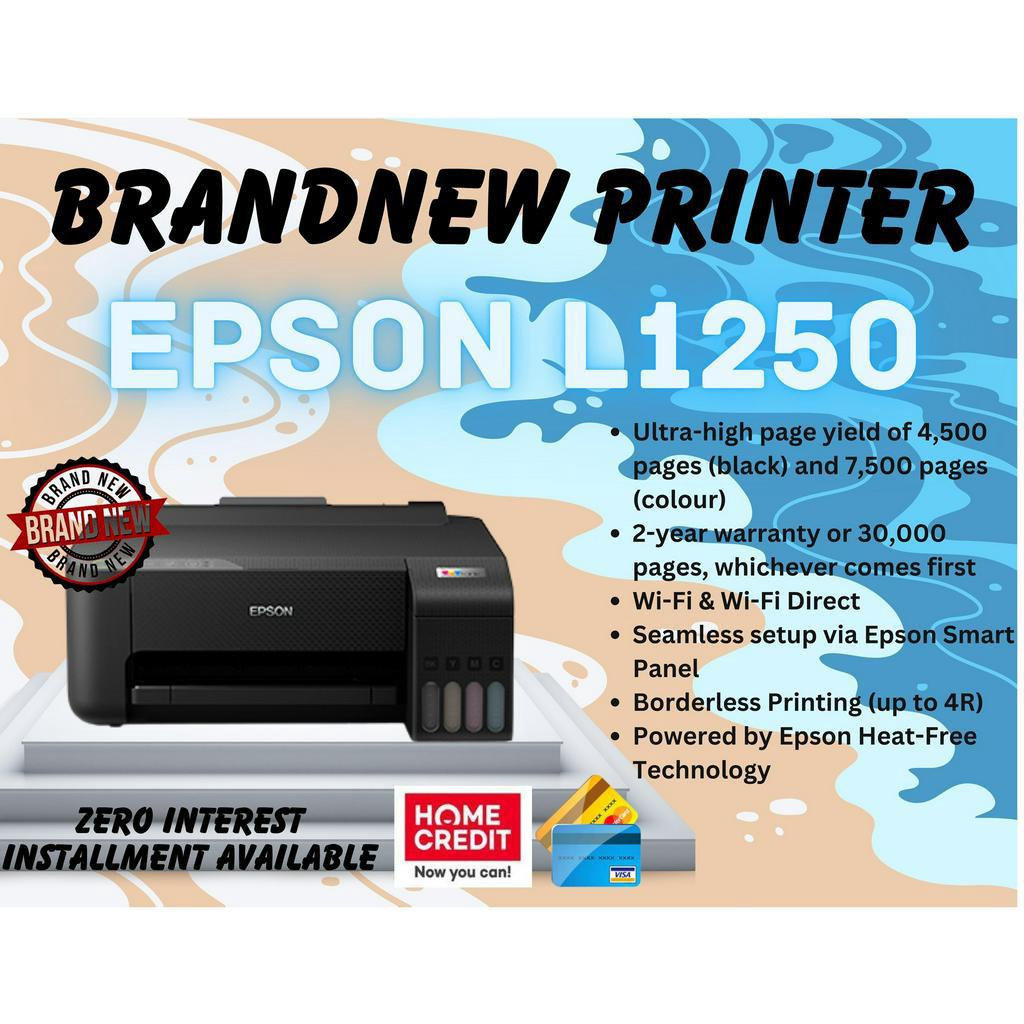 Epson EcoTank L1250 A4 Wi-Fi Ink Tank Printer SIngle Printer | Shopee ...