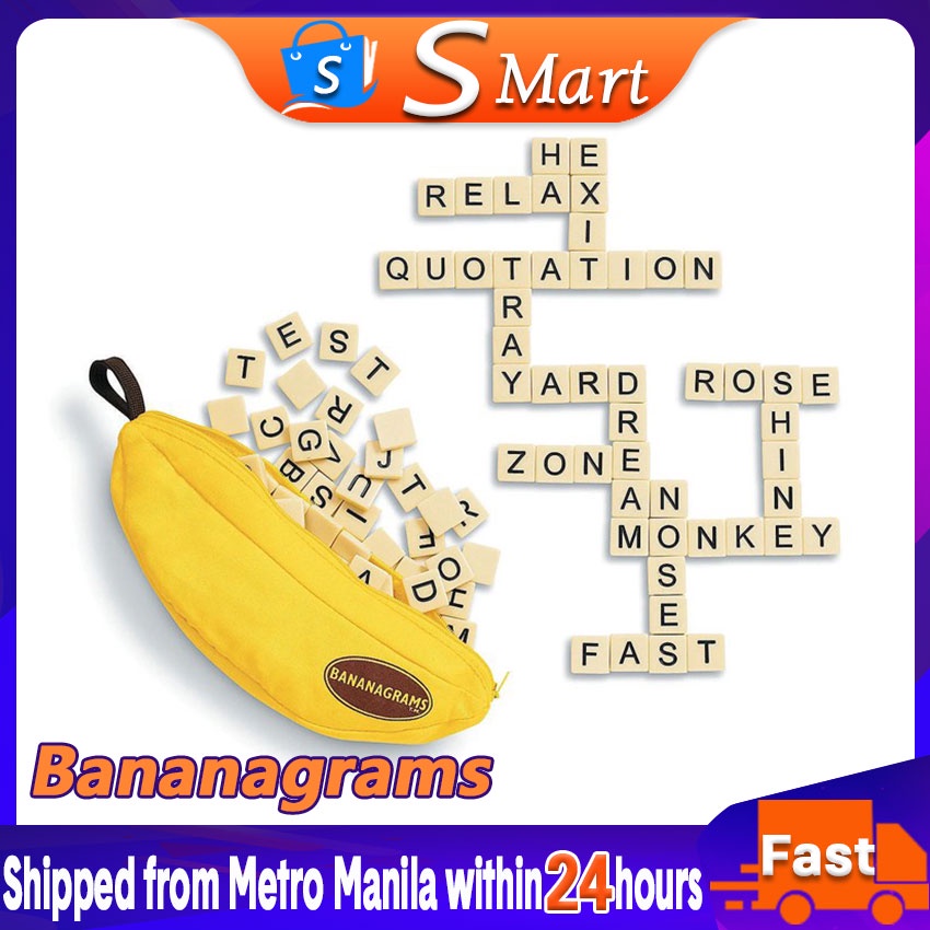 【In Stock】144pcs Banana Scrabble Board Game Scrabble Game Letter Words ...