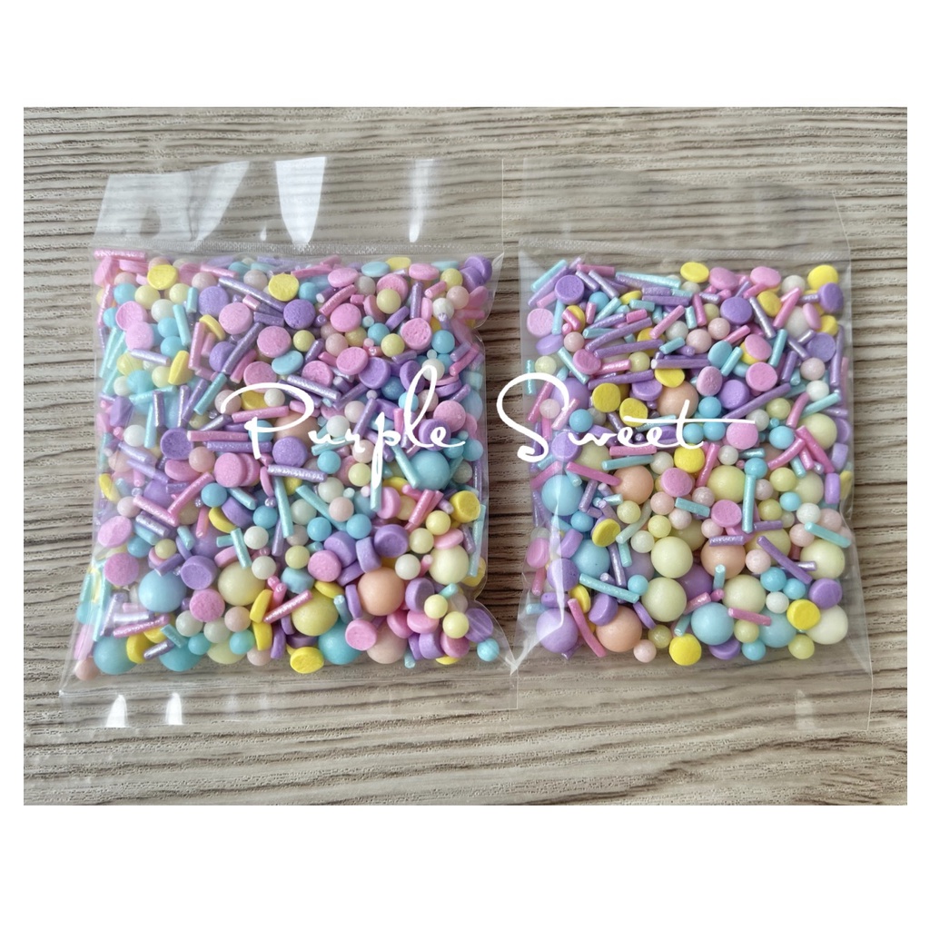 Assorted Edible Candy Sprinkles / Dragees / Flower Sprinkles / Pastel ...