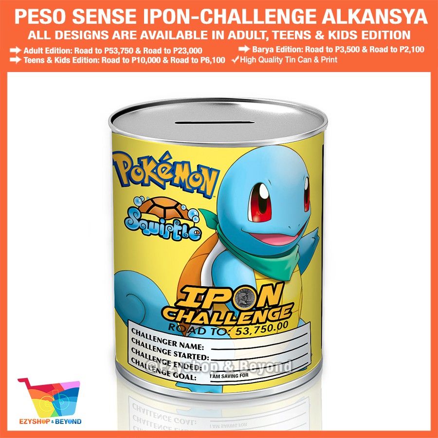 Squirtle-1 PESO SENSE Ipon Challenge Coin Bank by Ezyshop | Shopee ...