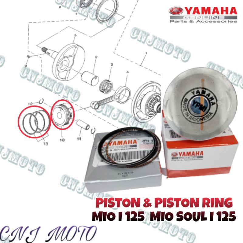 PISTON & PISTON RING SET MIO I 125 MIO SOUL I 125 | Shopee Philippines