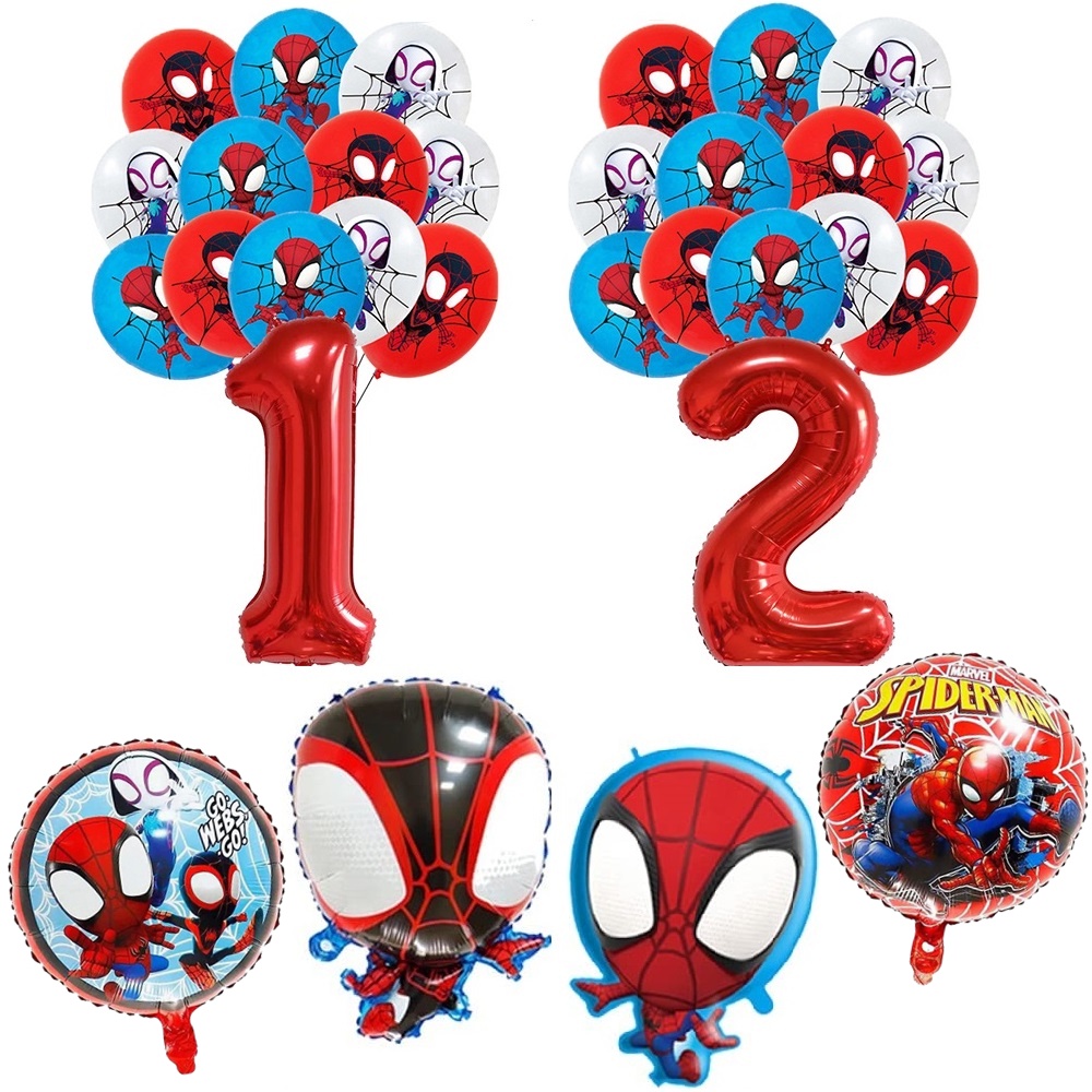 Spidey And His Amazing Friends Party Birthday Balloons Decor Number ...