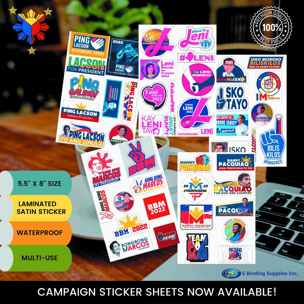 2022 PH Campaign Stickers | Sticker Sheets | Multi-Purpose | #Support ...