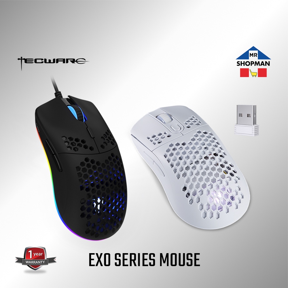 Tecware Exo L+ Wired / Exo Plus Wired / Exo Wireless RGB Gaming Mouse ...