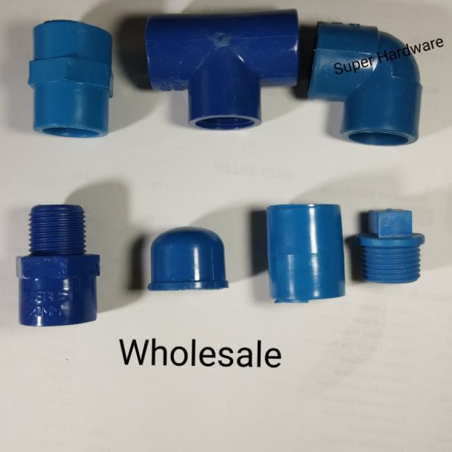 PVC Fittings Blue wholesale elbow tee Coupling male female adaptor plug ...