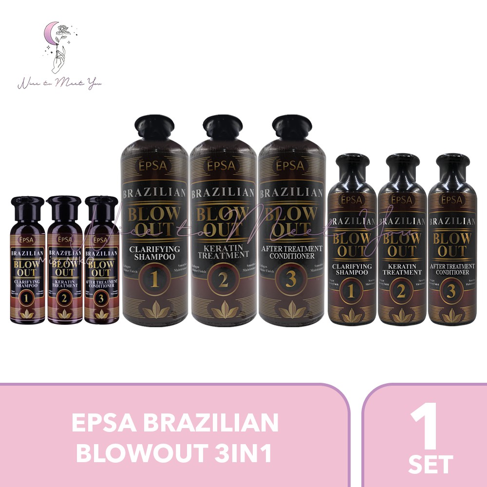 EPSA 3in1 Hair Brazilian Blowout Keratin Treatment Set (120ml, 270ml ...