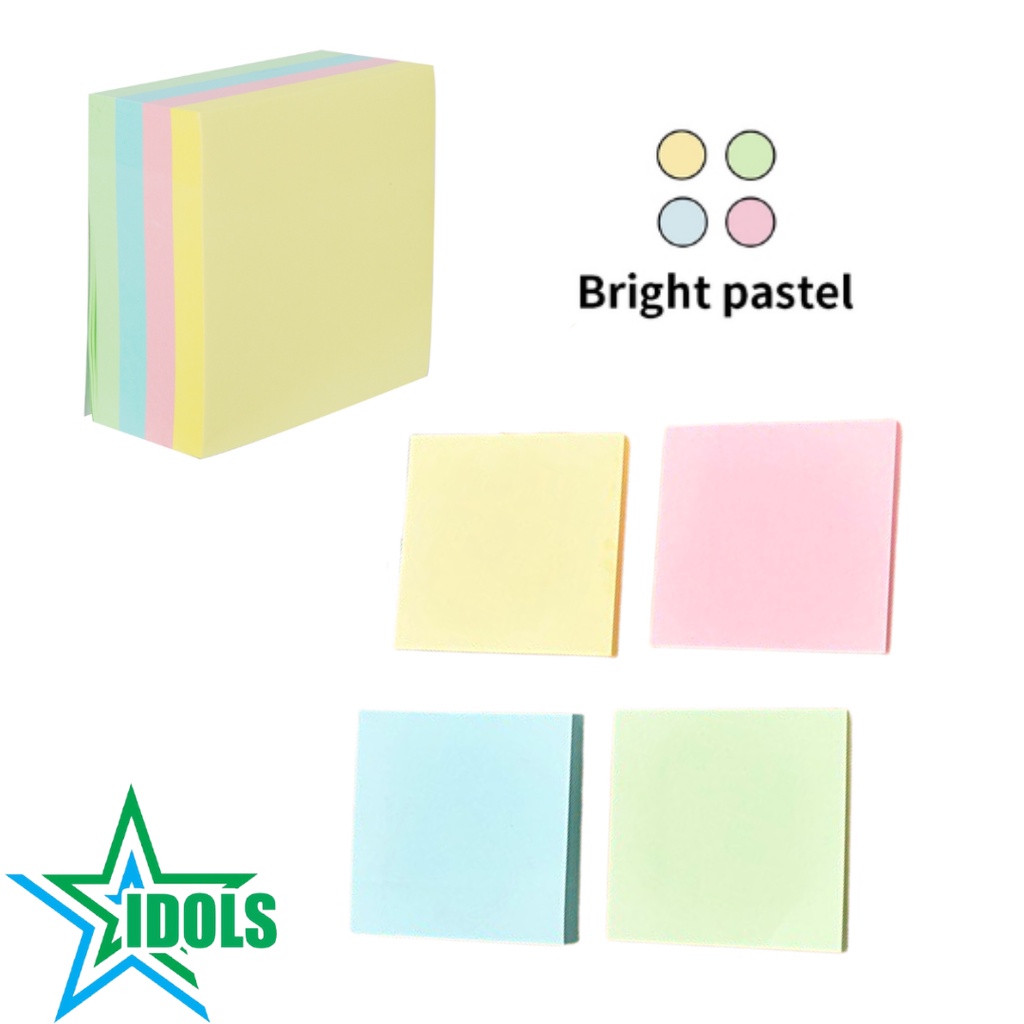 Sticky note neon/pastel colors 3inx3in 76mmx76mm | Shopee Philippines