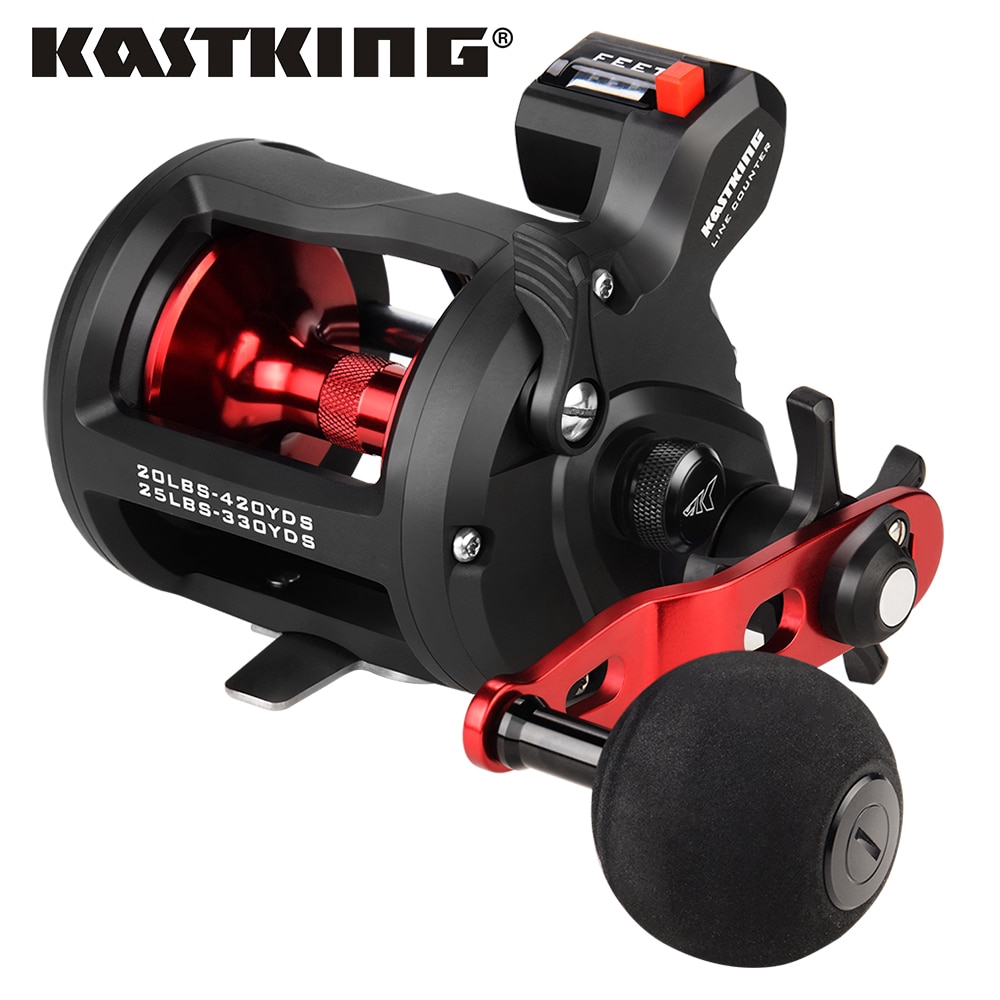 KastKing ReKon Line Counter Trolling Fishing Reel Round Baitcasting ...