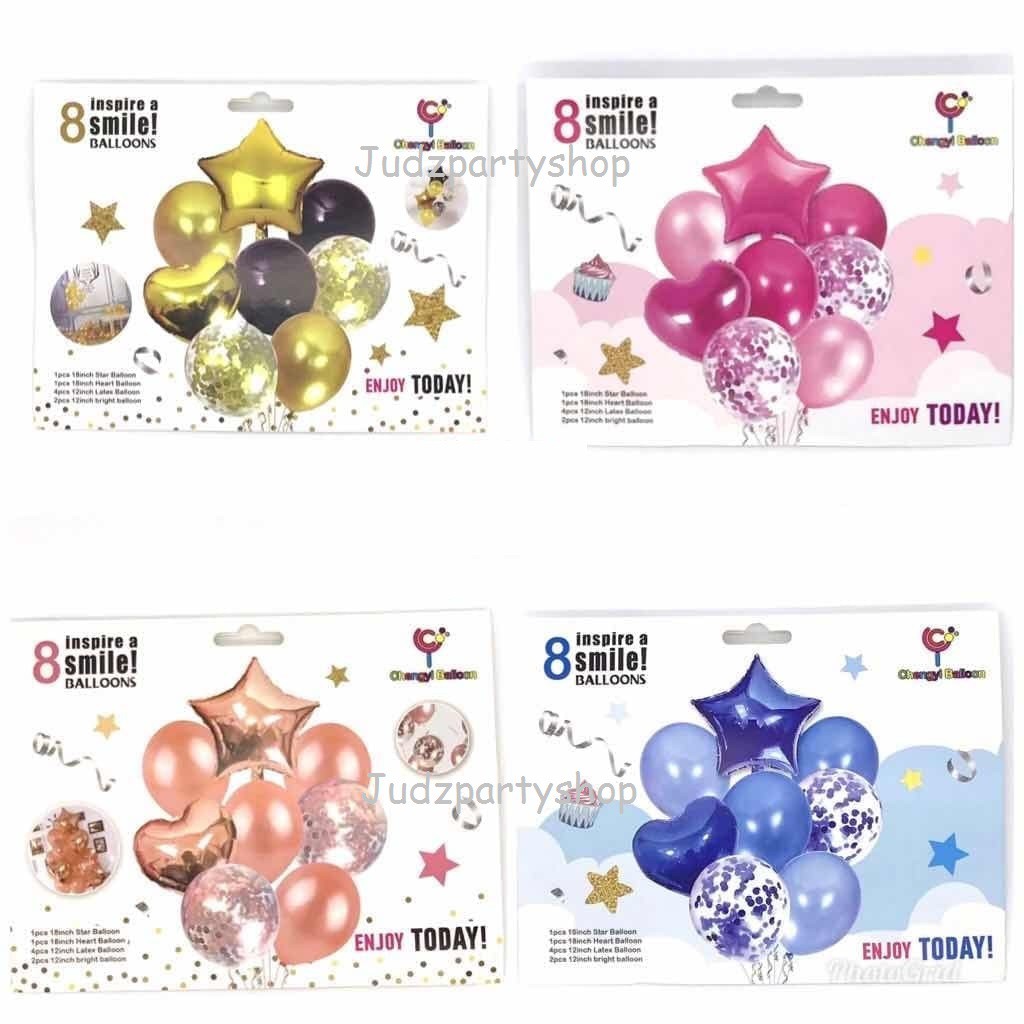 BALLOON SET WITH CONFETTI AND WITH FOIL BALLOONS 10PCS PER PACK ...