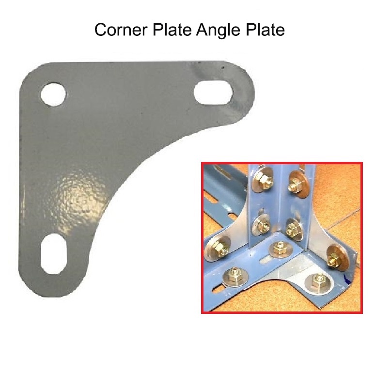 [ 1 PCS ] Corner Plate / Angle Plate for Slotted Angle Rack Bar ...