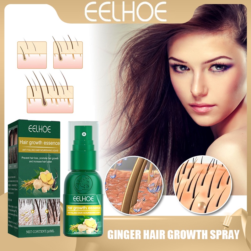 EELHOE Ginger Hair Growth Spray Nutritious Moisturizing Root 30ml ...