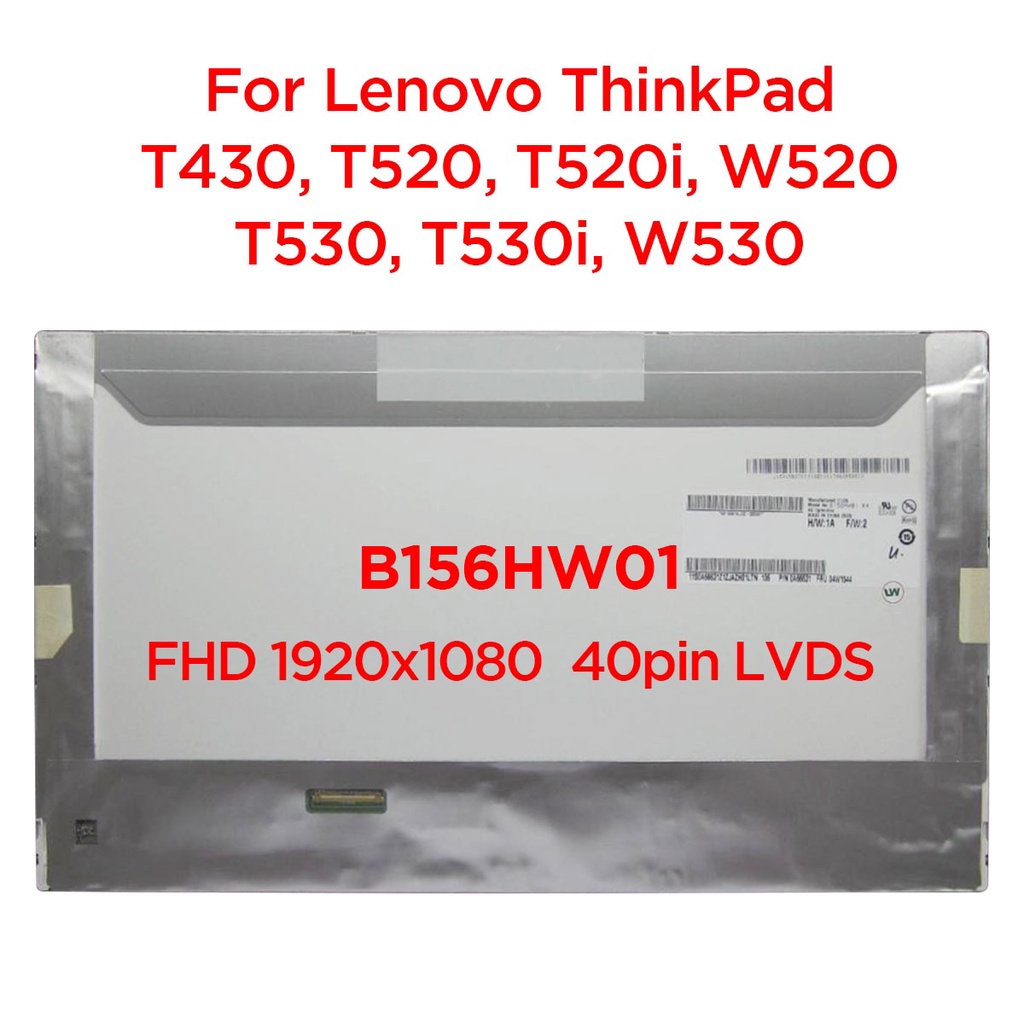 15.6" Laptop LCD Screen B156HW01 B156HW02 LP156WFC-TLB1 For Lenovo ...