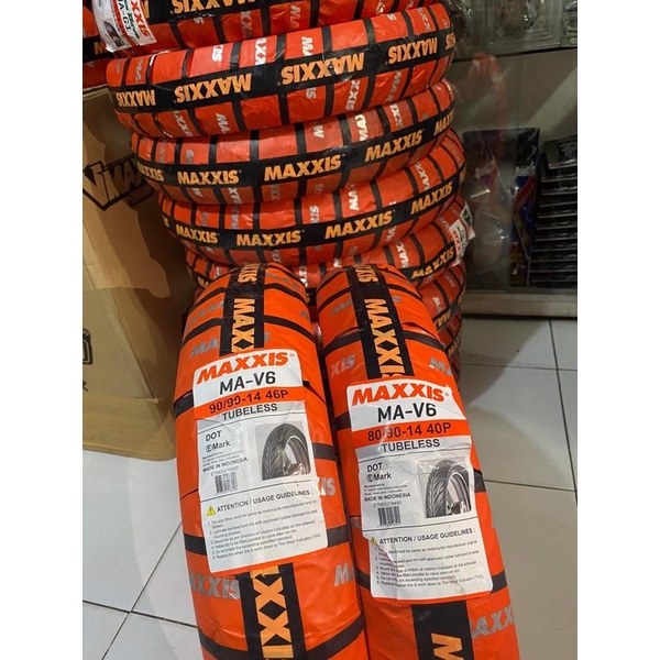MAXXIS TIRE TUBELESS 80/90-14 | 90/90-14 MA-V6 FREE SEALANT PITO ...