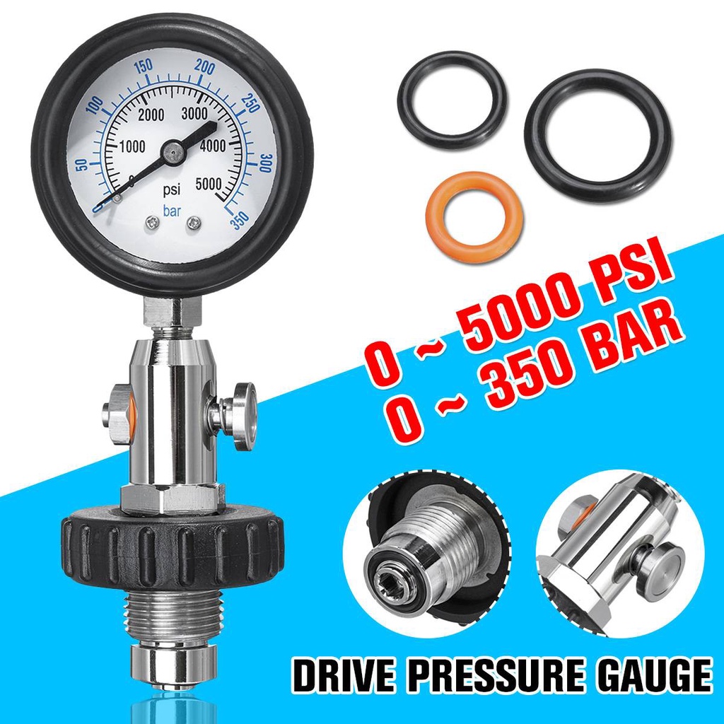 350 Bar DIVE Cylinder Tank CONTENTS Analyser PRESSURE Check Gauge with ...