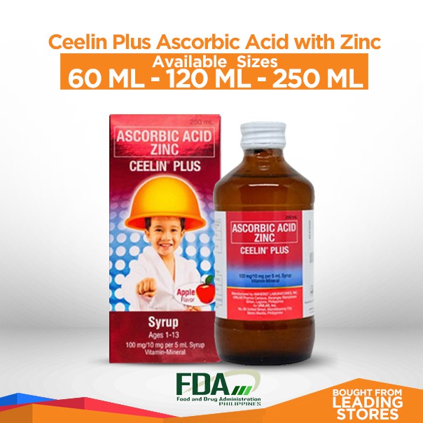 CEELIN PLUS Ascorbic Acid + Zinc Syrup for Ages 1-13 | Shopee Philippines