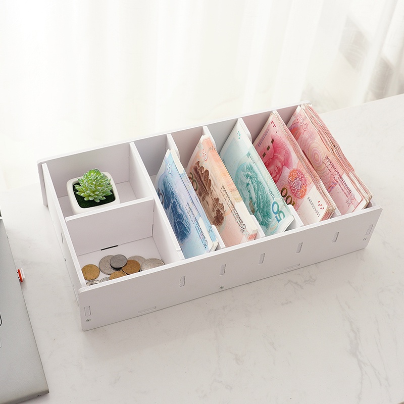 Cash Money Tray Desktop Changeable Coin Storage Box Financial Banknote ...