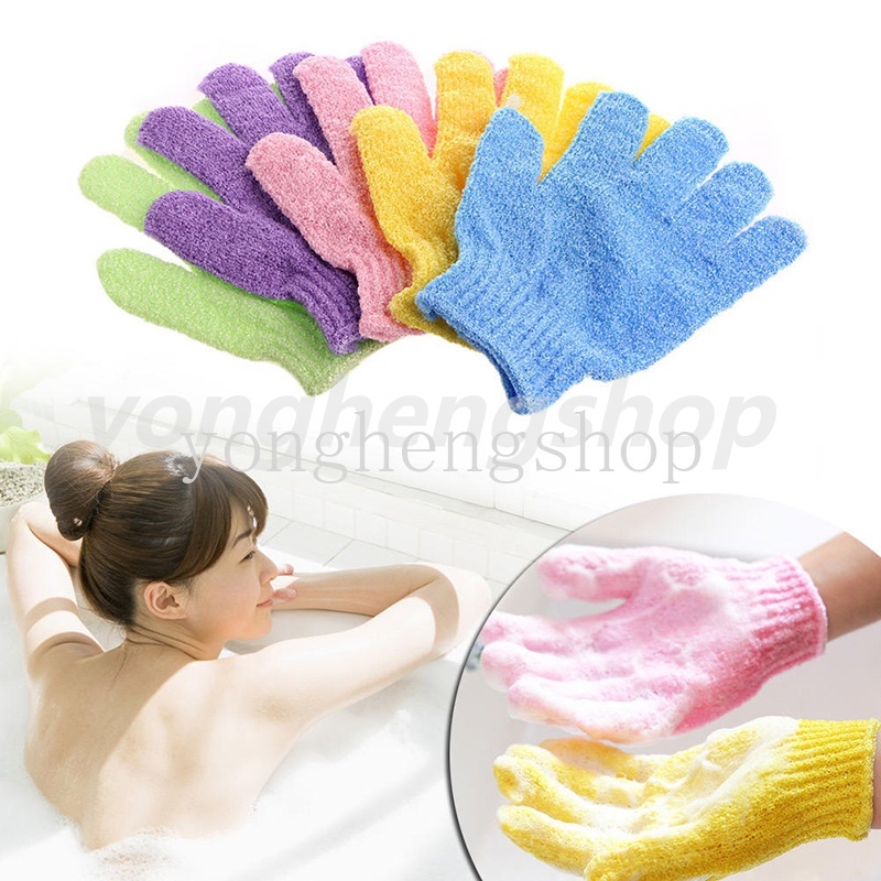 1pcs Exfoliating Body Scrub Gloves Shower Mitt Skin Massage Five-finger ...