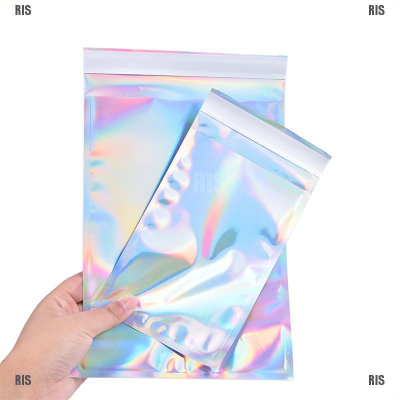 RIS***100PCS Holographic Metallic Poly Mailers Shipping Mailing Self ...