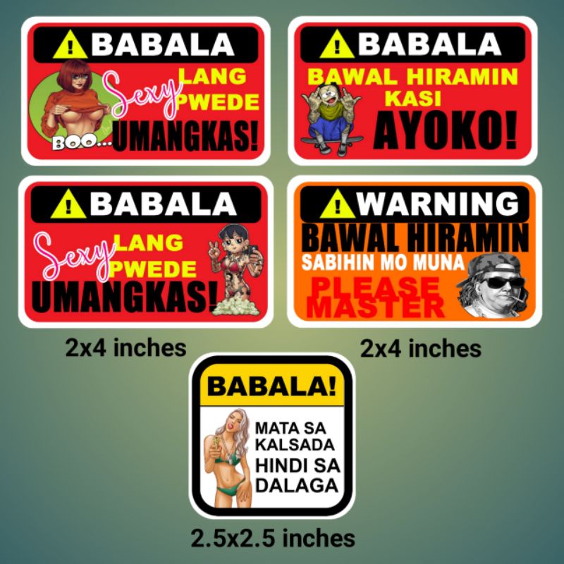 Babala Warning Vinyl Sticker Waterproof Laminated Sticker High Quality ...