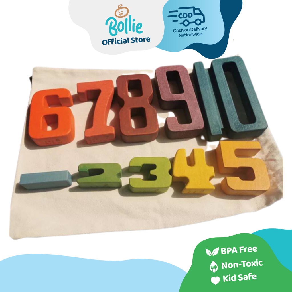 Bollie Baby Mini Colored Sum Blocks (Math Building Blocks Montessori ...