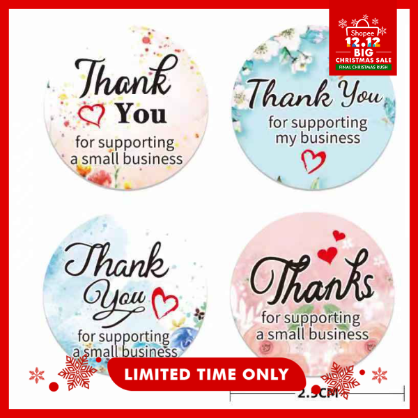 HOKKA Thank You Sticker WIth SUpporting Words (2.5cm) | Shopee Philippines