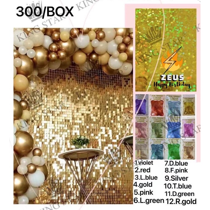 2meters Foil Curtain Backdrops Birthday Party Decorations Sequin Wall
