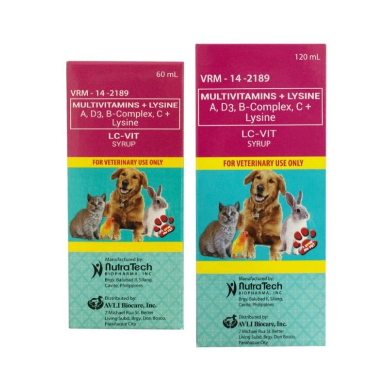 Lc Vit Syrup|60ml - 120ml Multivitamins + Lysine for Pet Dog Cat ...