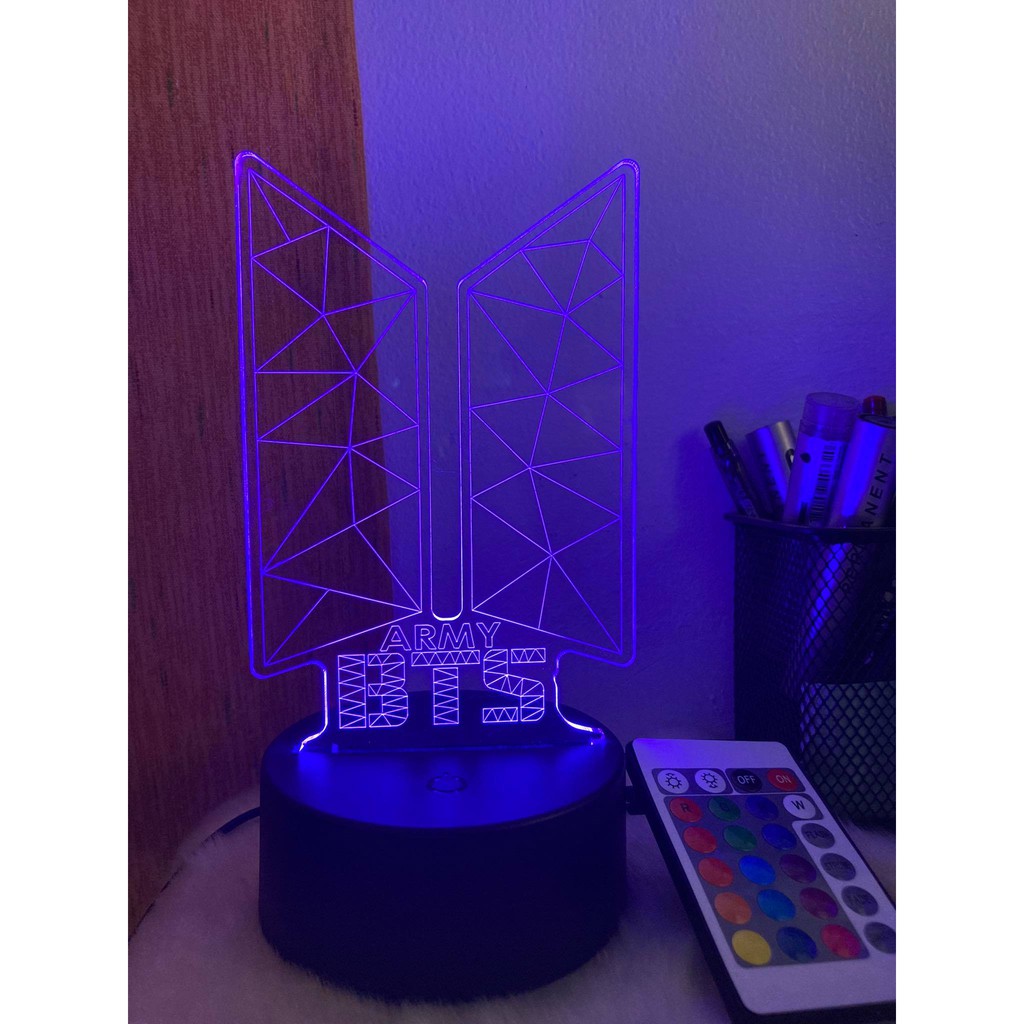 BTS ARMY BT21 BANGTAN SONYEONDAN 3D Acrylic LED Lamp Night Desk Room ...