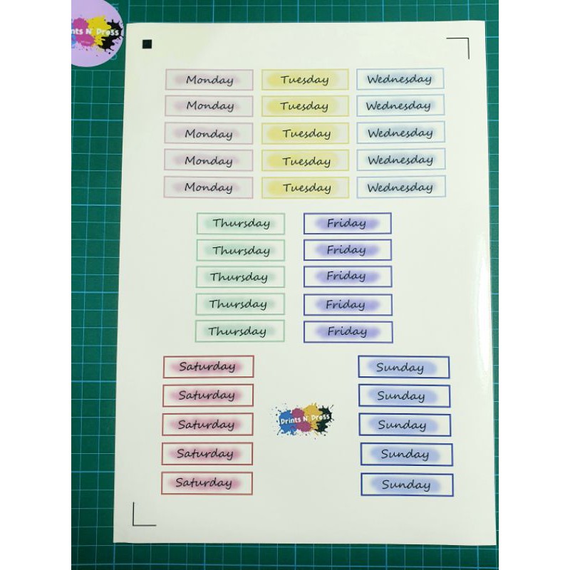 Days of the Week Sticker - for Organizers, Journals, Scrapbook | Shopee ...