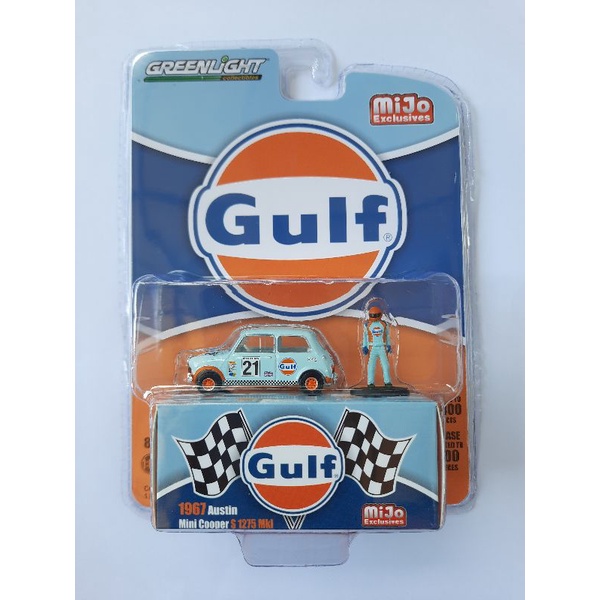 1/64 Greenlight Austin Mini Cooper S 1275 MkI Gulf w/ Driver Static ...