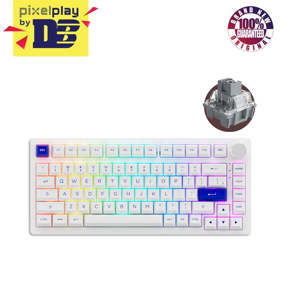 AKKO PC75B Plus Blue On White RGB Mechanical Keyboard (AkkO CS Silver ...