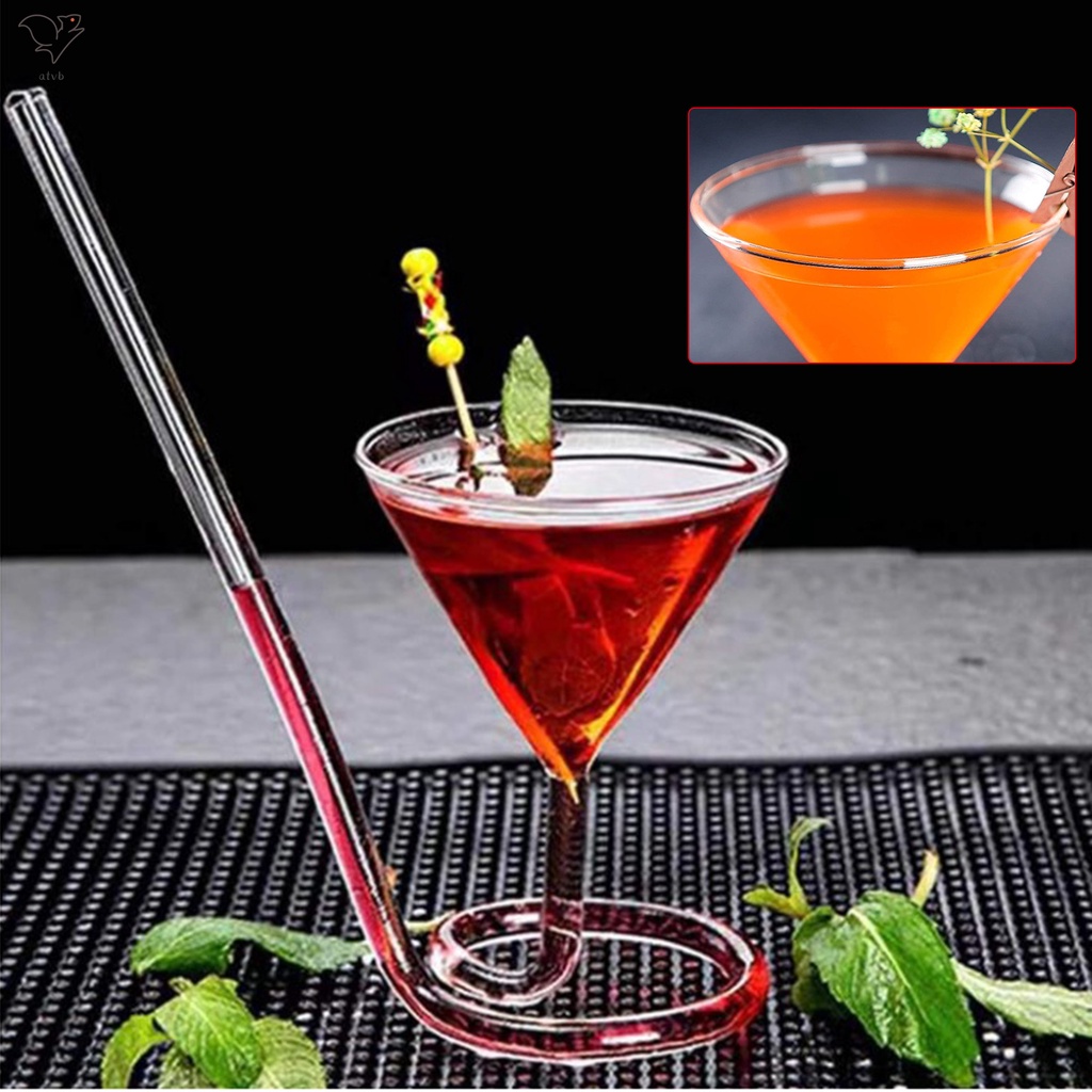 Spiral Cocktail Glass Revolving Martini Creative Long Tail Cocktail ...