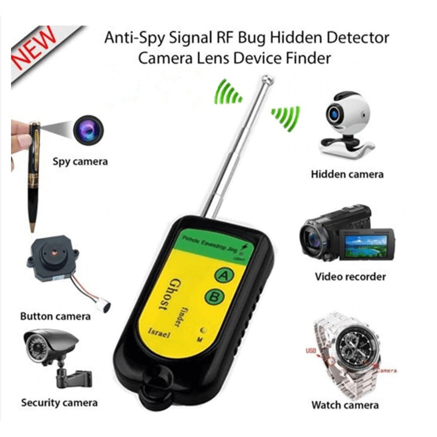 WIRELESS RF SIGNAL DETECTOR SUPER MINI CAMERA FINDER GHOST SENSOR 100 ...