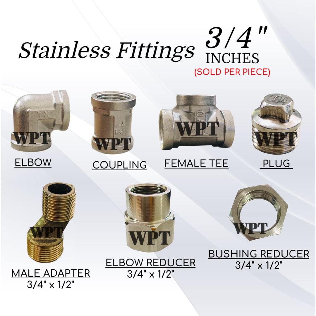 WPT-5383 1pcs 3/4" inch Stainless Pipe Fittings | Shopee Philippines