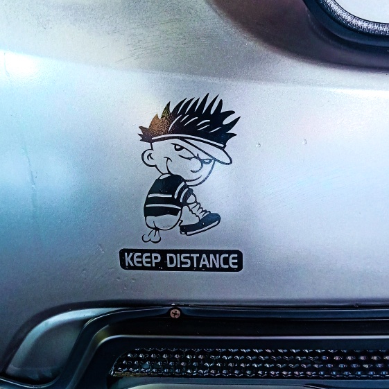 Car decal sticker Vinyl (Keep distance) | Shopee Philippines