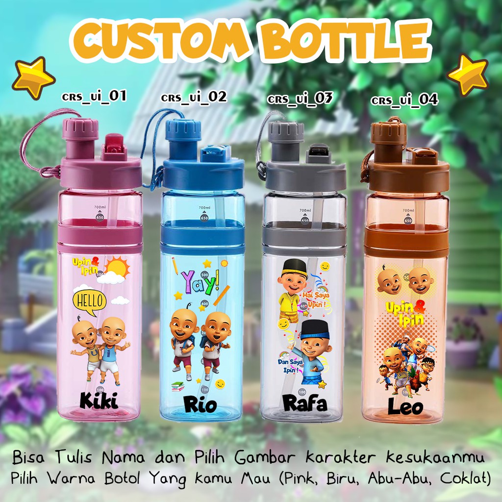 DRINK BOTTLE / TUMBLER CUSTOM DESIGN SUKA SUKA 700ML UPIN IPIN MODEL ...