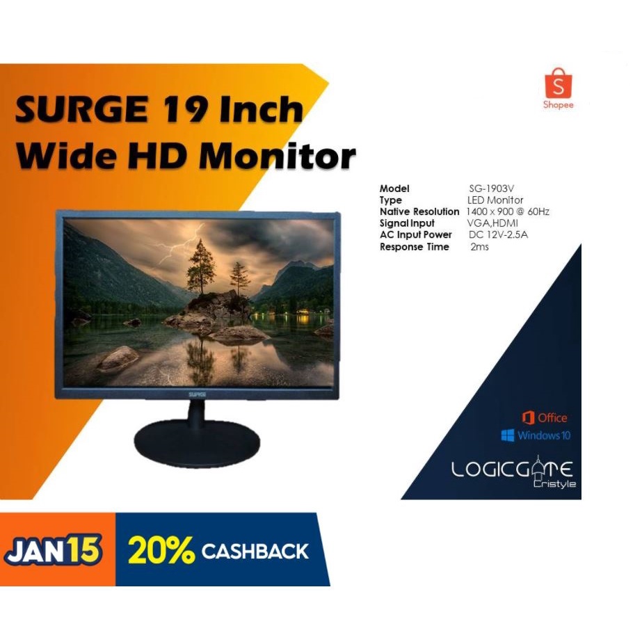 SURGE 19 inch HD LED Monitor | Shopee Philippines
