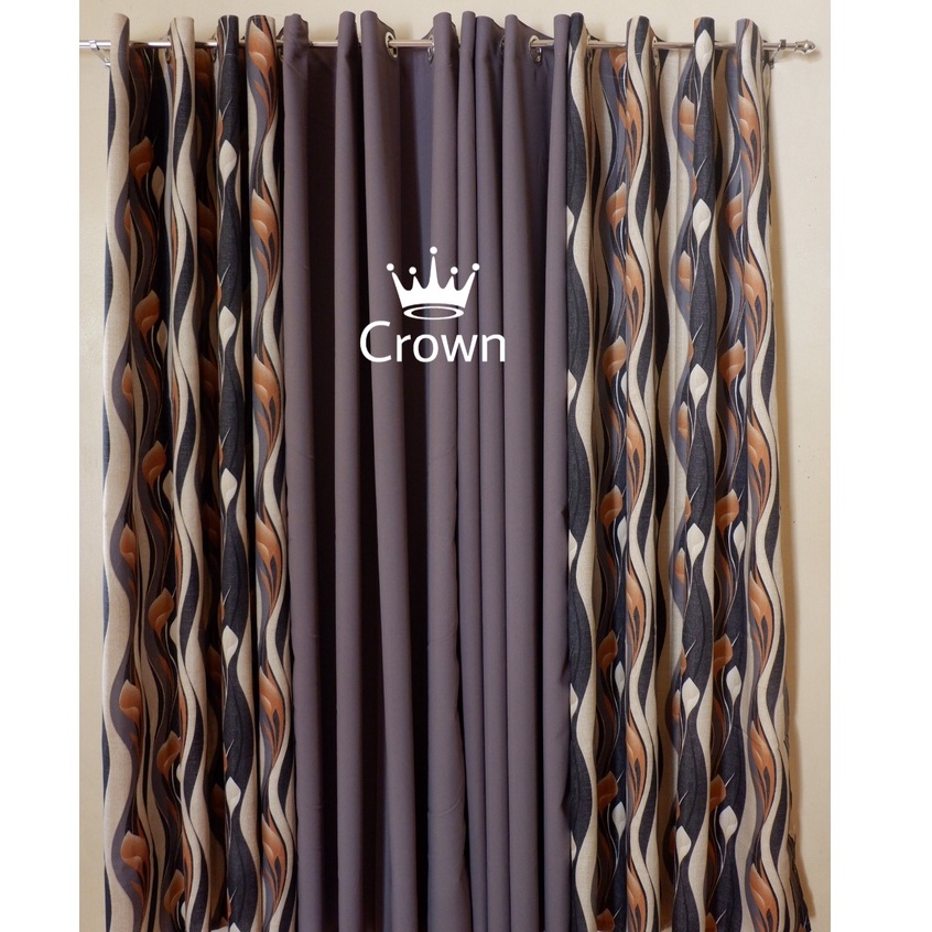 Crown - Gray Tulips Ring Curtain ( 3In1 Curtain ) - Sold Per Piece ...