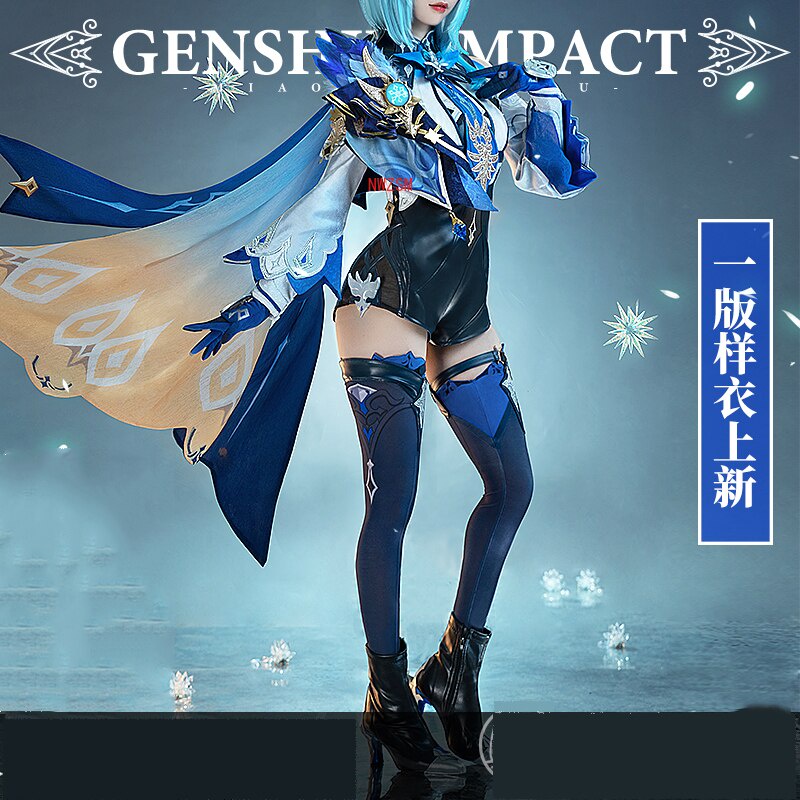 Anime Genshin Impact Eula Game Suit Uniform Cosplay Costume Halloween ...