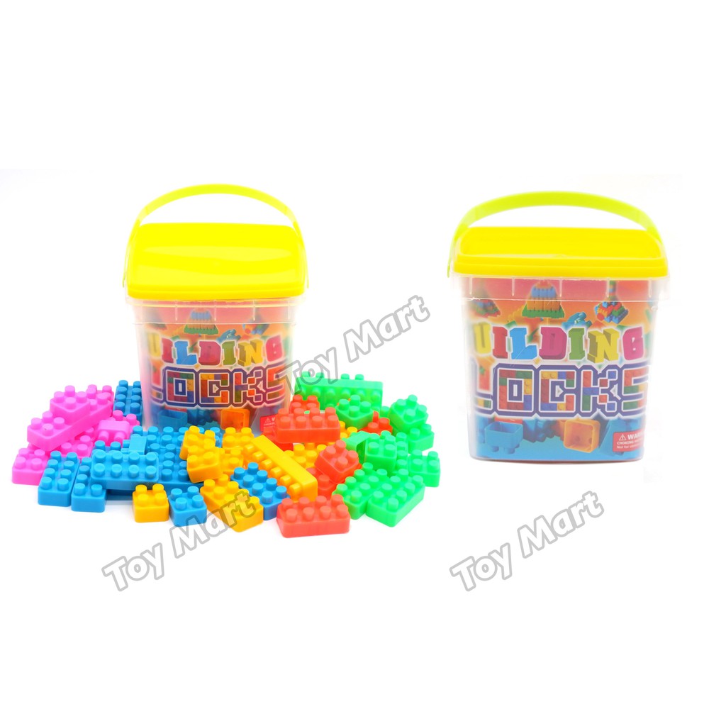 Building Blocks / Bricks Basket Assorted Color Blocks Play Set Children ...
