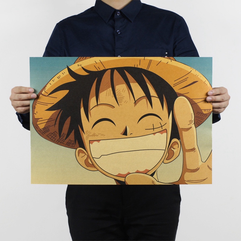 Anime One Piece Character Poster Luffy Ace Posters Retro Kraft Paper ...